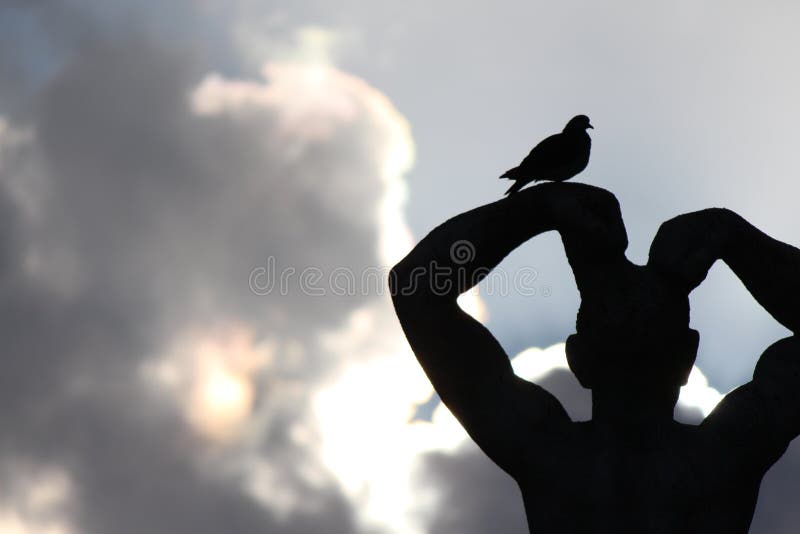 Bird on Flexing Man stock image. Image of flexing, memorial - 45218871