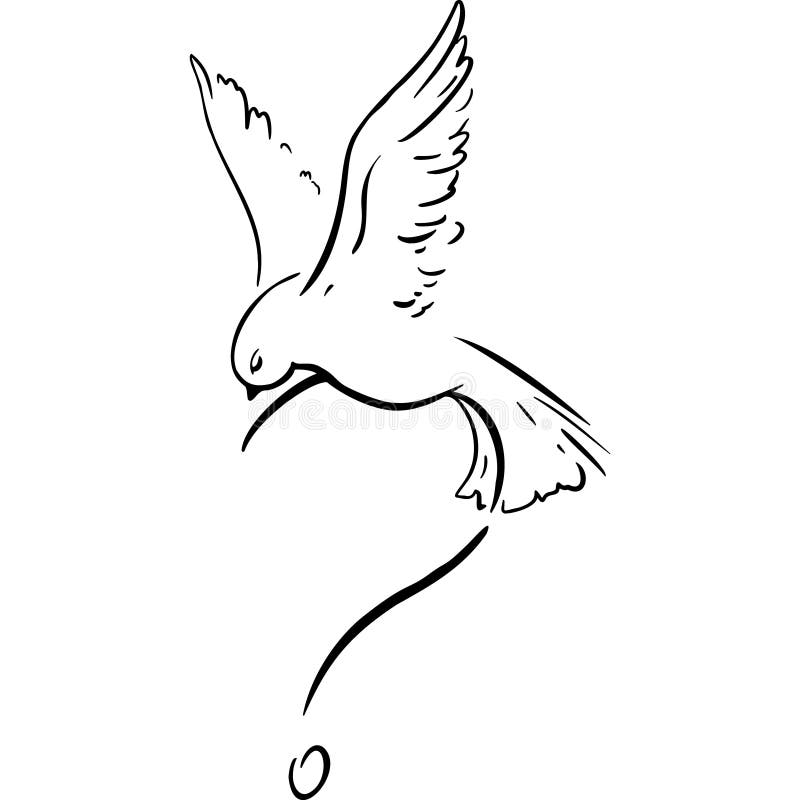The Bird Flies Over the Question Mark Sketch Vector Illustration Stock ...