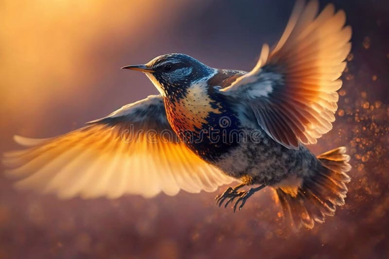 Bird in Flight: Capturing the Movement of Wings Against a Frozen ...