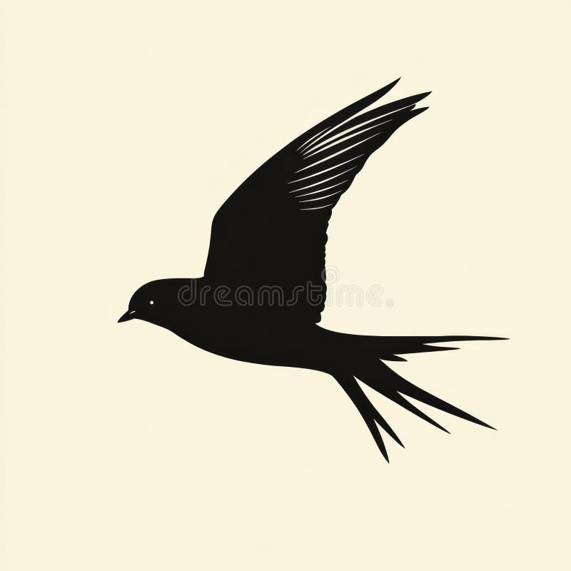 Bird in Flight Showcasing Elegant Wings and Dynamic Silhouette Against ...