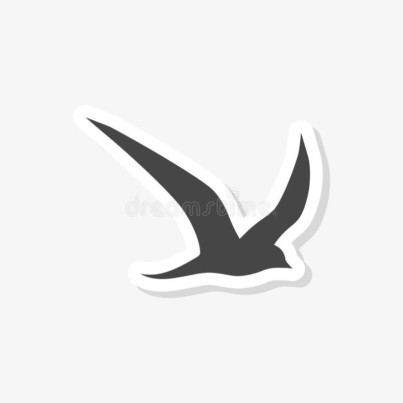 Bird in flight sticker stock vector. Illustration of flight - 129347313