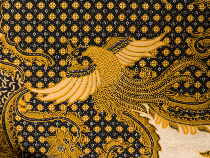 Bird with Floral Pattern on Traditional Drawing Stock Photo - Image of ...