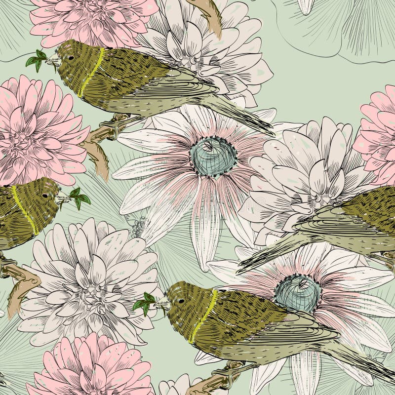 Bird and flower stock vector. Illustration of decorative - 70084874