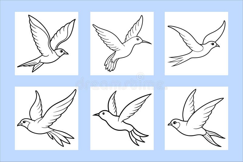 The Bird is Fly Vector Illustration Stock Vector - Illustration of ...