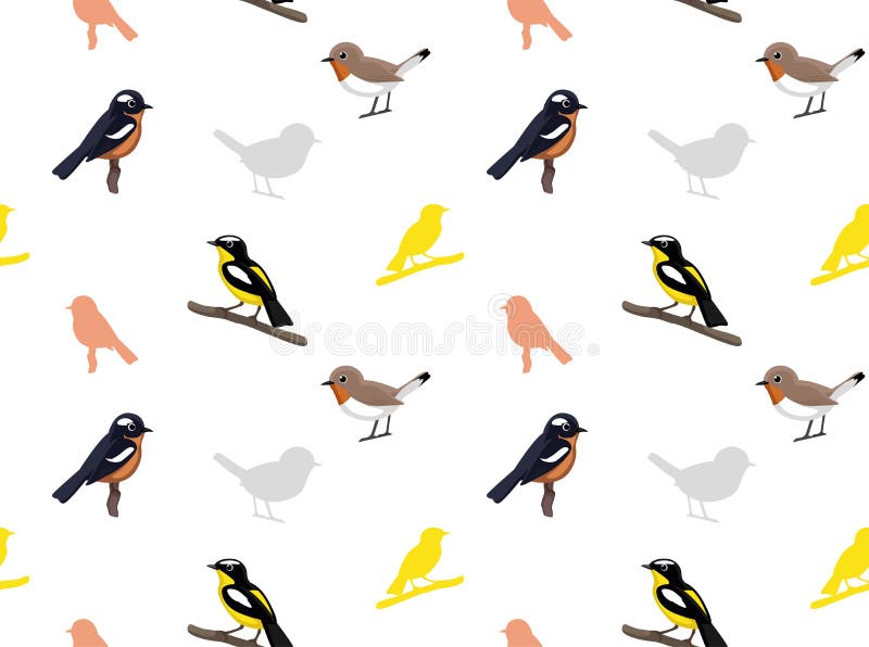 Colorful Little Birds Side View Cartoon Vector Illustration Stock ...