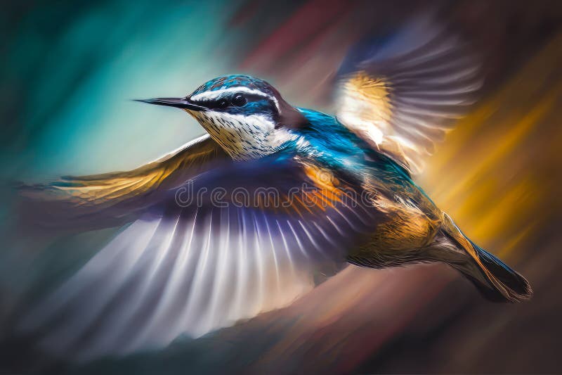 Bird Flying through the Air. Generative AI Stock Illustration ...