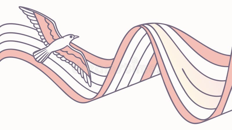 Bird Flying Gracefully Over Wavy Lines Vector, Vector Design Generative ...