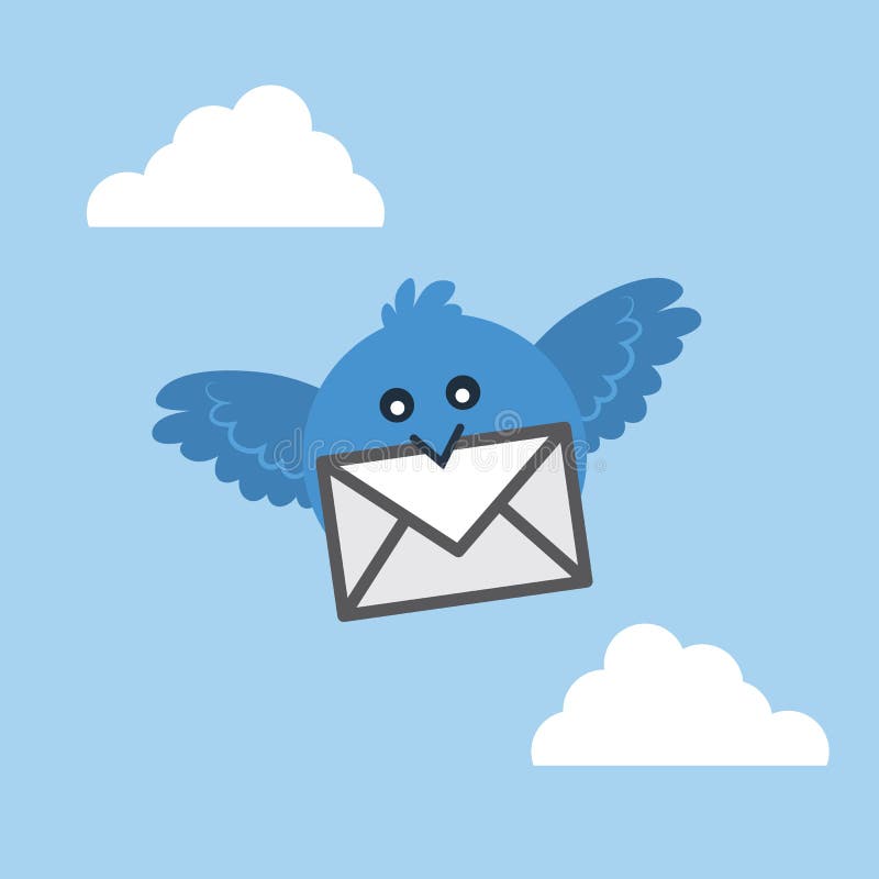 Blue Bird Carrying Letter stock vector. Illustration of mail - 10903482