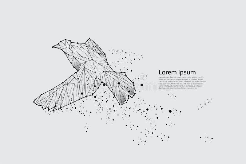 The Bird Flying with Motion and Effect Stock Vector - Illustration of ...