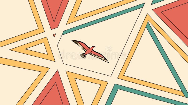 Bird Flying Over Geometric Abstract Pattern, Freedom Direction Abstract ...
