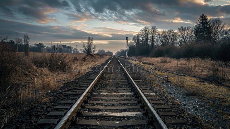 A Bird Flying Over a Train Track Stock Photo - Image of train, aviation ...