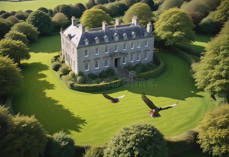 A Bird Flying. the Scene Captures the Beauty Stock Illustration ...