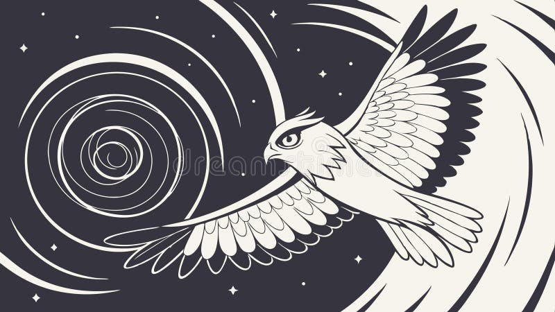 Bird Flying Swirling Wind Nature Freedom Movement Vector Design ...