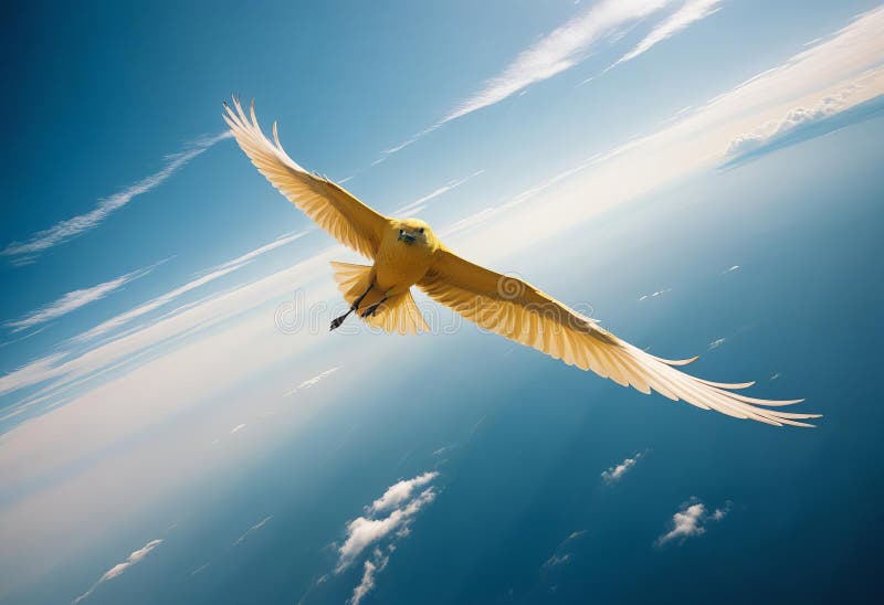 A Bird Flying, Symbolizing Freedom and Hope Stock Illustration ...