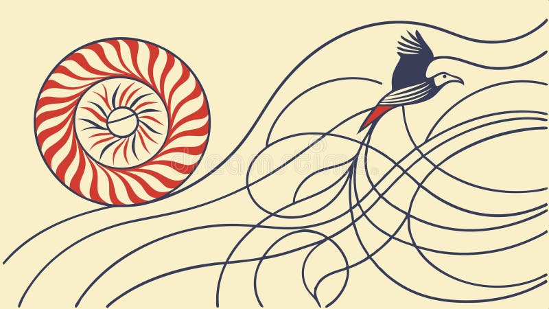 Bird Flying through Wind Currents, Freedom and Movement Vector Design ...