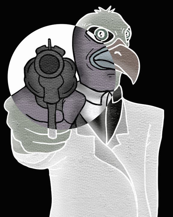 Bird gangster stock illustration. Illustration of animal - 89332736