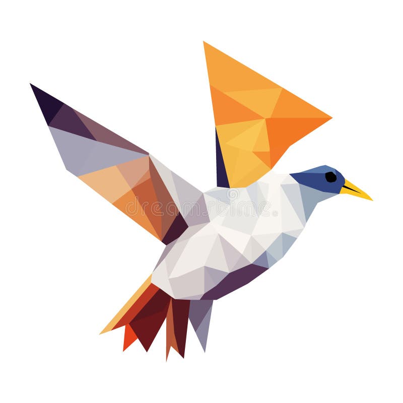 A Bird in Geometric Shape Vector Illustration. Polygonal Bird ...