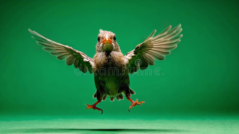 Bird Flying on Green Screen Background for Vfx Stock Video - Video of ...