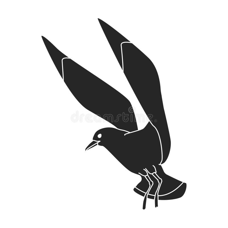 Bird Gull Vector Icon.Cartoon Vector Icon Isolated on White Background ...