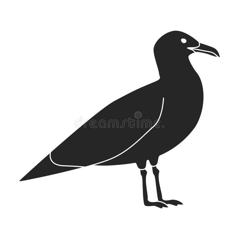 Bird Gull Vector Icon.Cartoon Vector Icon Isolated on White Background ...