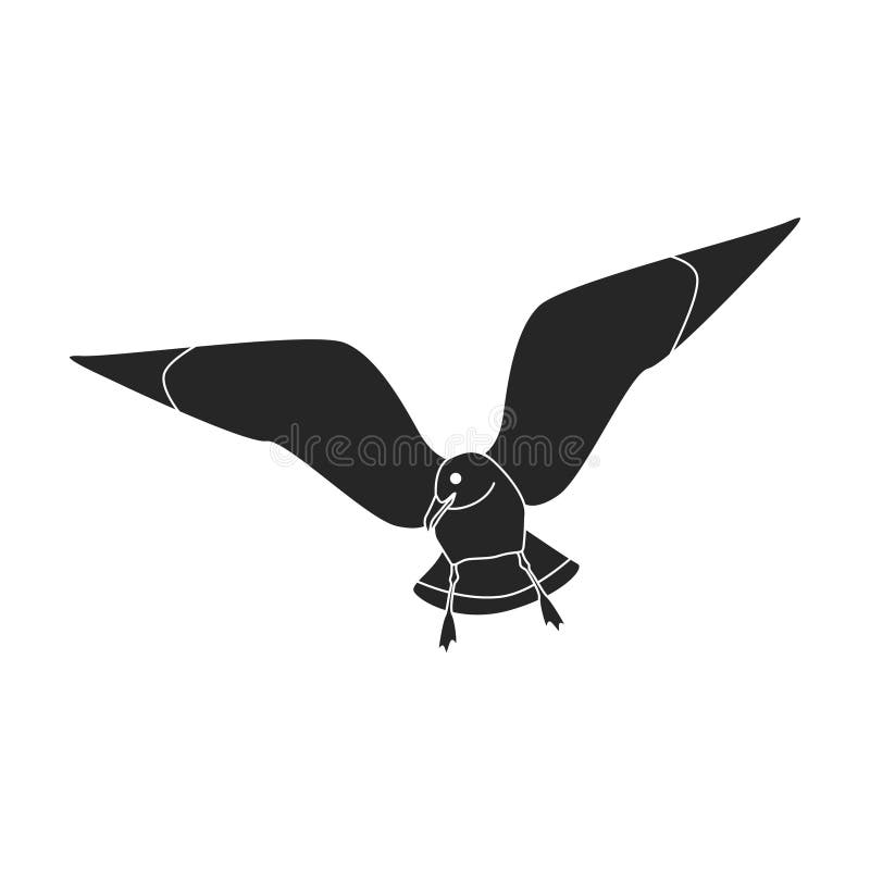 Bird Gull Vector Icon.Cartoon Vector Icon Isolated on White Background ...