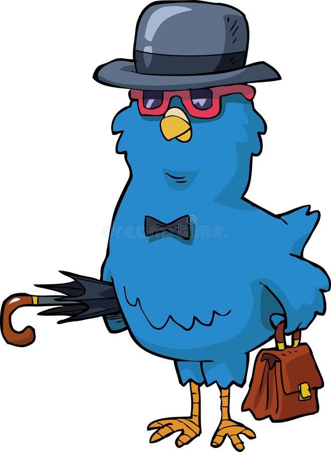 Bird in Hat stock vector. Illustration of cartoon, circle - 22440501