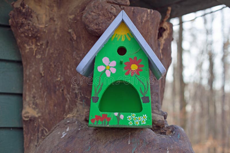 Bird house stock photo. Image of small, wooden, trees - 91092964