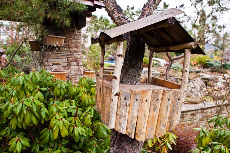 Bird house on tree stock photo. Image of nature, roof - 63728544