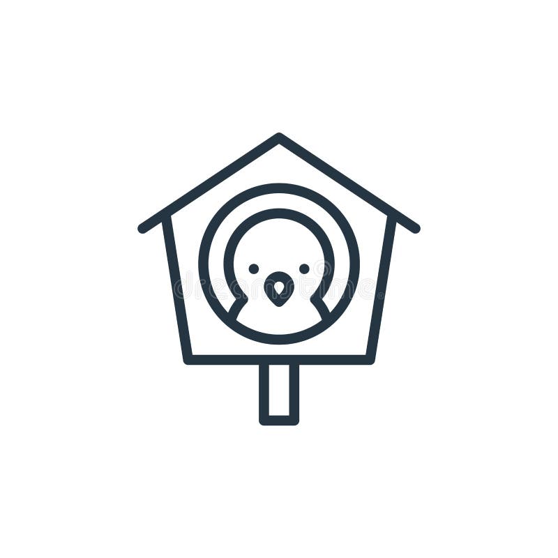 Bird House Vector Icon. Bird House Editable Stroke. Bird House Linear ...