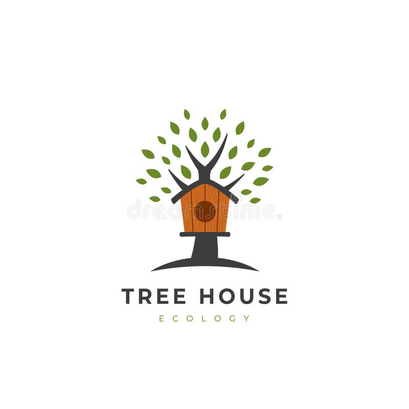 Bird House, Wooden Tree House Logo Icon Vector Illustration Stock ...