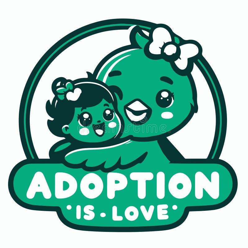 A Bird Hugs a Child. Adoption of a Child Logo Stock Vector ...