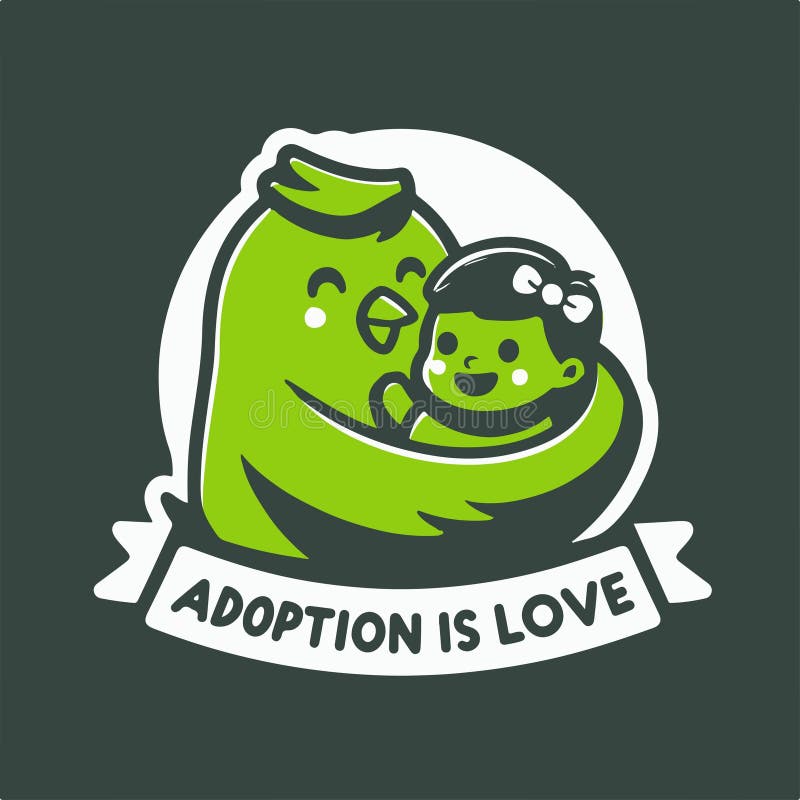 A Bird Hugs a Child. Adoption of a Child Logo Stock Vector ...