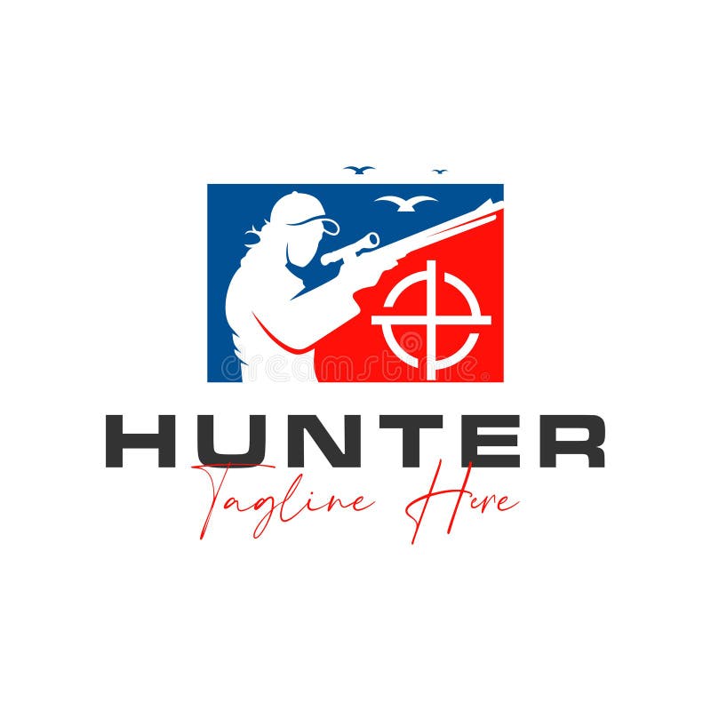 Bird Hunter Vector Illustration Logo Design Stock Vector - Illustration ...