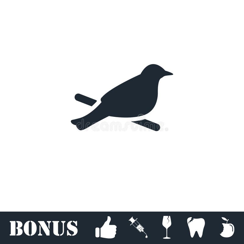 Bird icon flat stock vector. Illustration of bird, design - 151843388