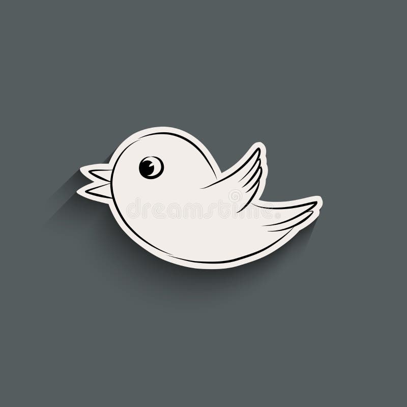 Bird icon with shadow stock illustration. Illustration of internet ...