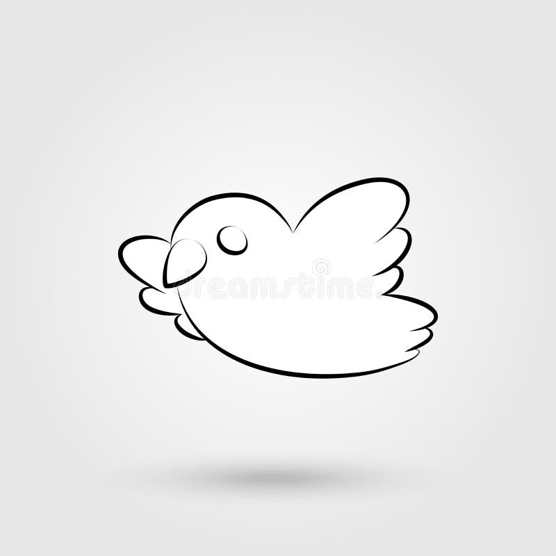 Bird icon with shadow stock vector. Illustration of design - 47694469