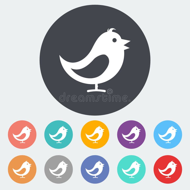 Bird icon. stock vector. Illustration of feather, button - 91616450