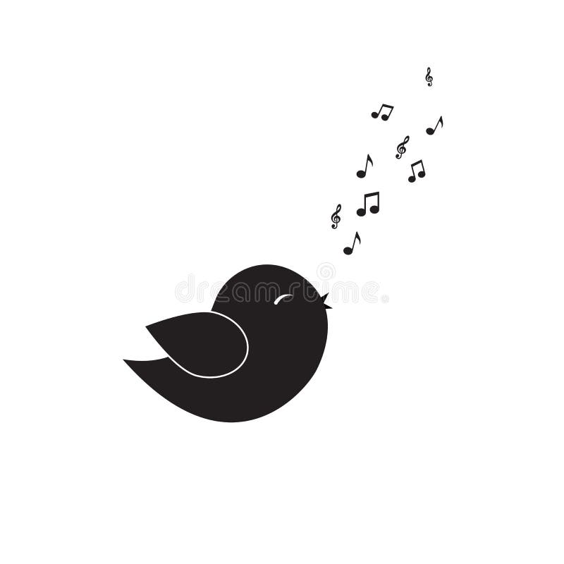 Bird Singing Musical Notes Stock Illustrations – 135 Bird Singing ...