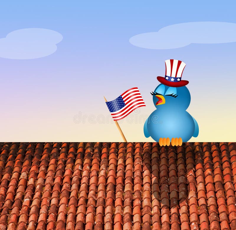 Bird on Independence Day stock illustration. Illustration of ...