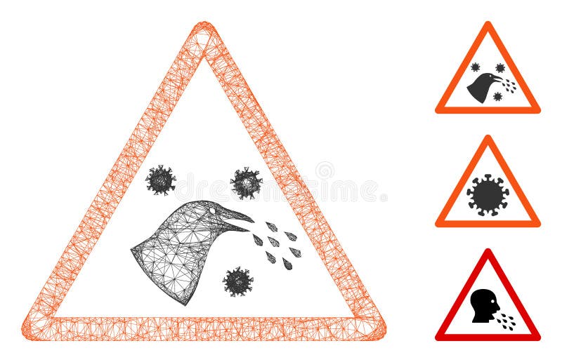 Bird Infection Warning Polygonal Web Vector Mesh Illustration Stock ...