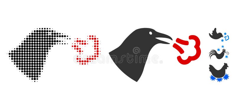 Bird Influenza Halftone and Solid Icon Stock Vector - Illustration of ...