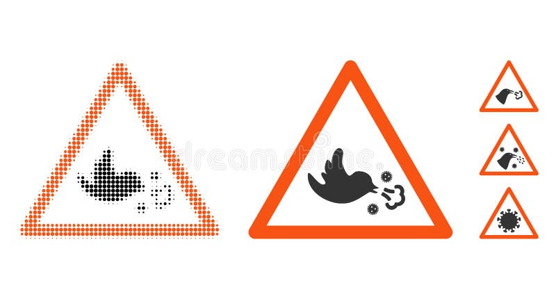 Bird Influenza Warning Halftone and Solid Icon Stock Vector ...