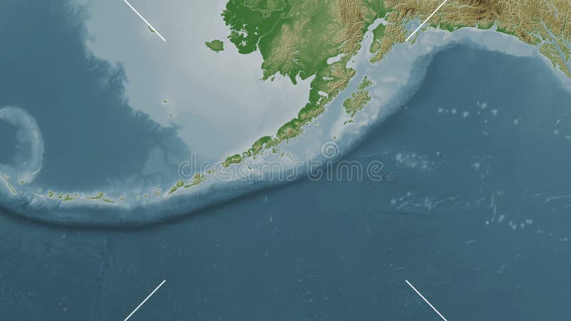 Bird Island in the Gulf of Alaska. Physical Map. Slide Stock Video ...