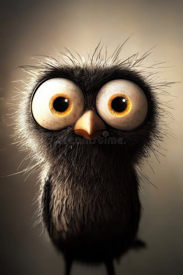 A Bird with Large, Expressive Eyes and an Peculiar Expression, Set ...