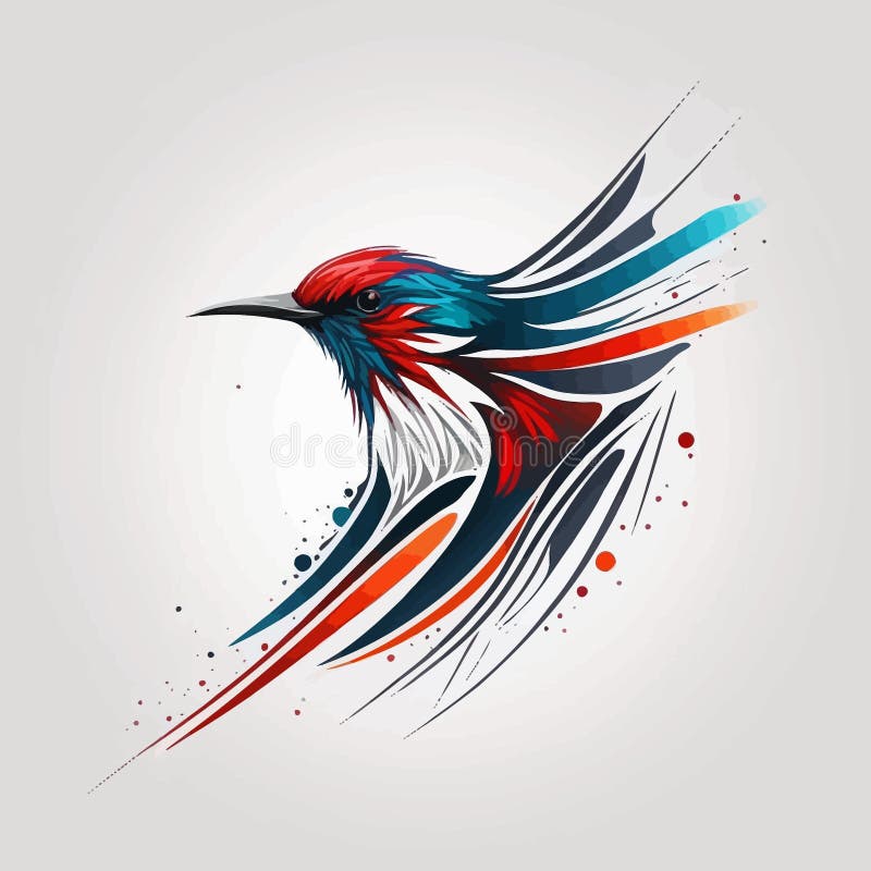 Bird Logo Abstract Design. Vector Illustration on a Light Background ...