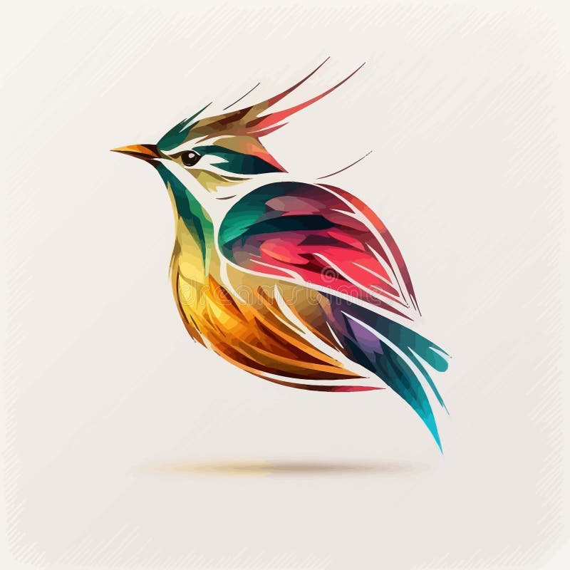 Bird Logo Abstract Design. Vector Illustration on a Light Background ...