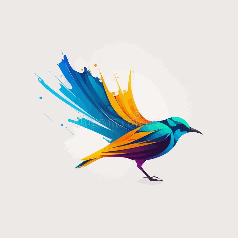 Bird Logo Abstract Design. Vector Illustration on a Light Background ...