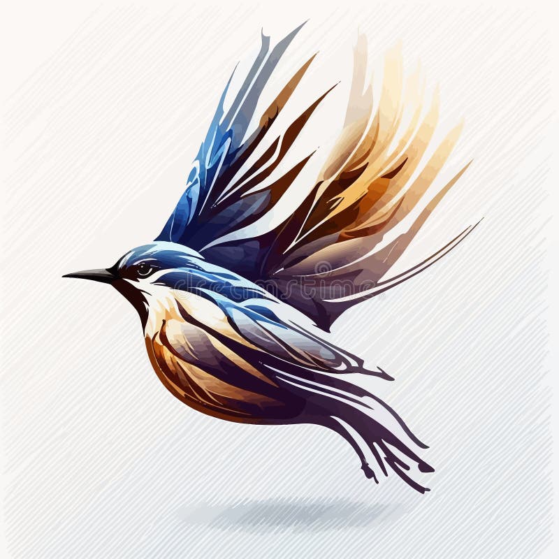 Bird Logo Abstract Design. Vector Illustration on a Light Background ...