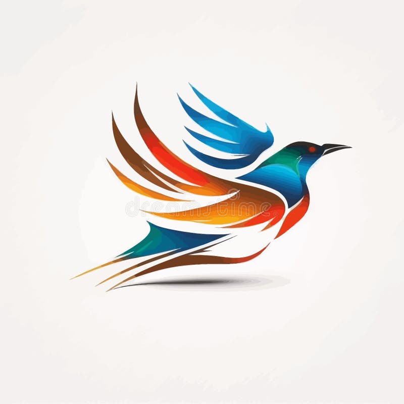 Bird Logo Abstract Design. Vector Illustration on a Light Background ...
