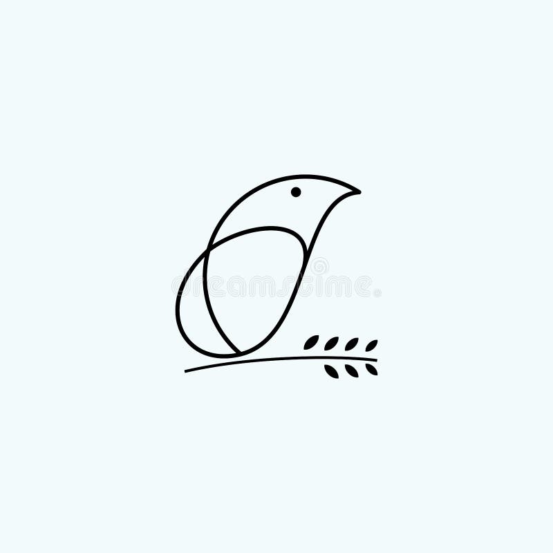 Bird Logo Vector Line Outline Monoline Stock Vector - Illustration of ...